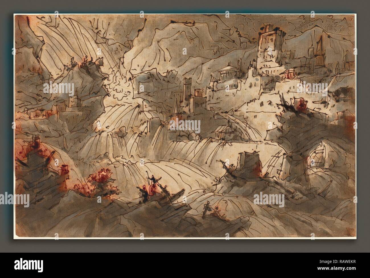 Antonio Basoli (Italian, 1774 - 1848), Mountain Torrents Flooding a ...