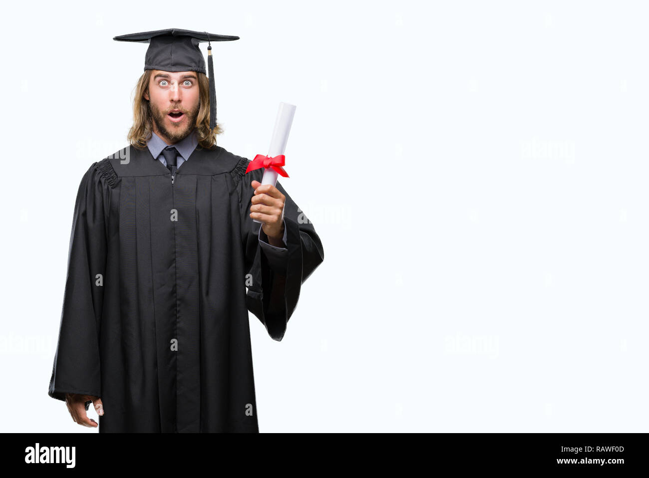 Sad college graduate holding diploma hi-res stock photography and ...