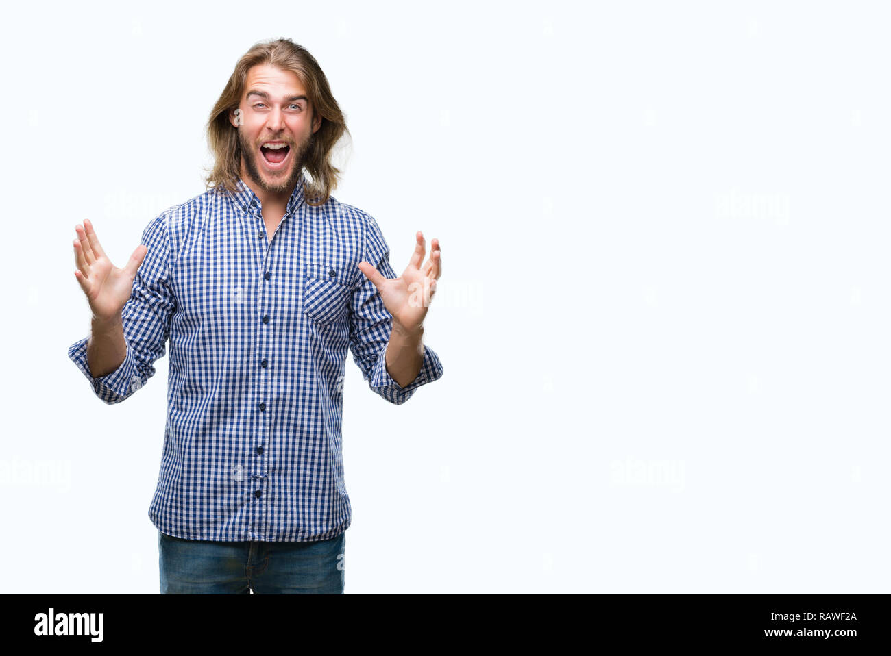 Hispanic man open arms smiling Cut Out Stock Images & Pictures - Alamy