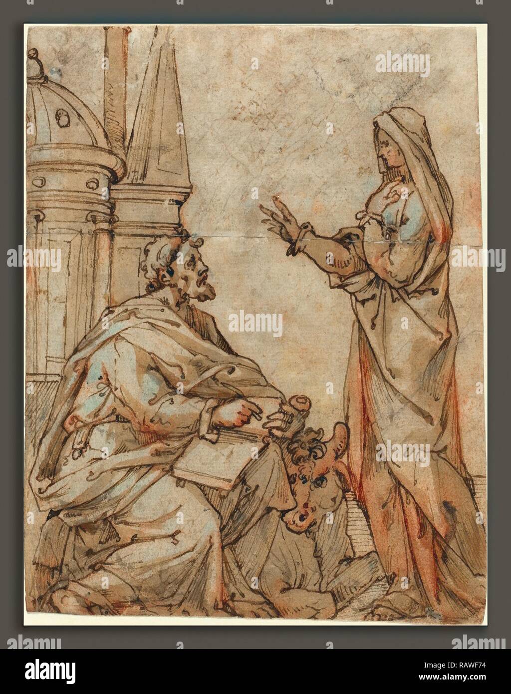 Netherlandish 16th Century, Saint Luke, second half 16th century, pen and brown ink with brown ...