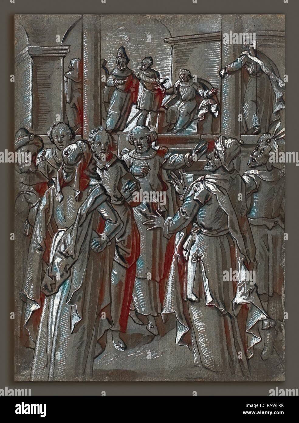 German 16th Century, The High Priest before Pilate, c. 1600, pen and ...