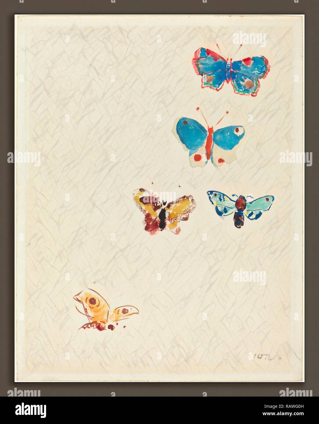 Odilon Redon, Five Butterflies, French, 1840 - 1916, c. 1912 ...