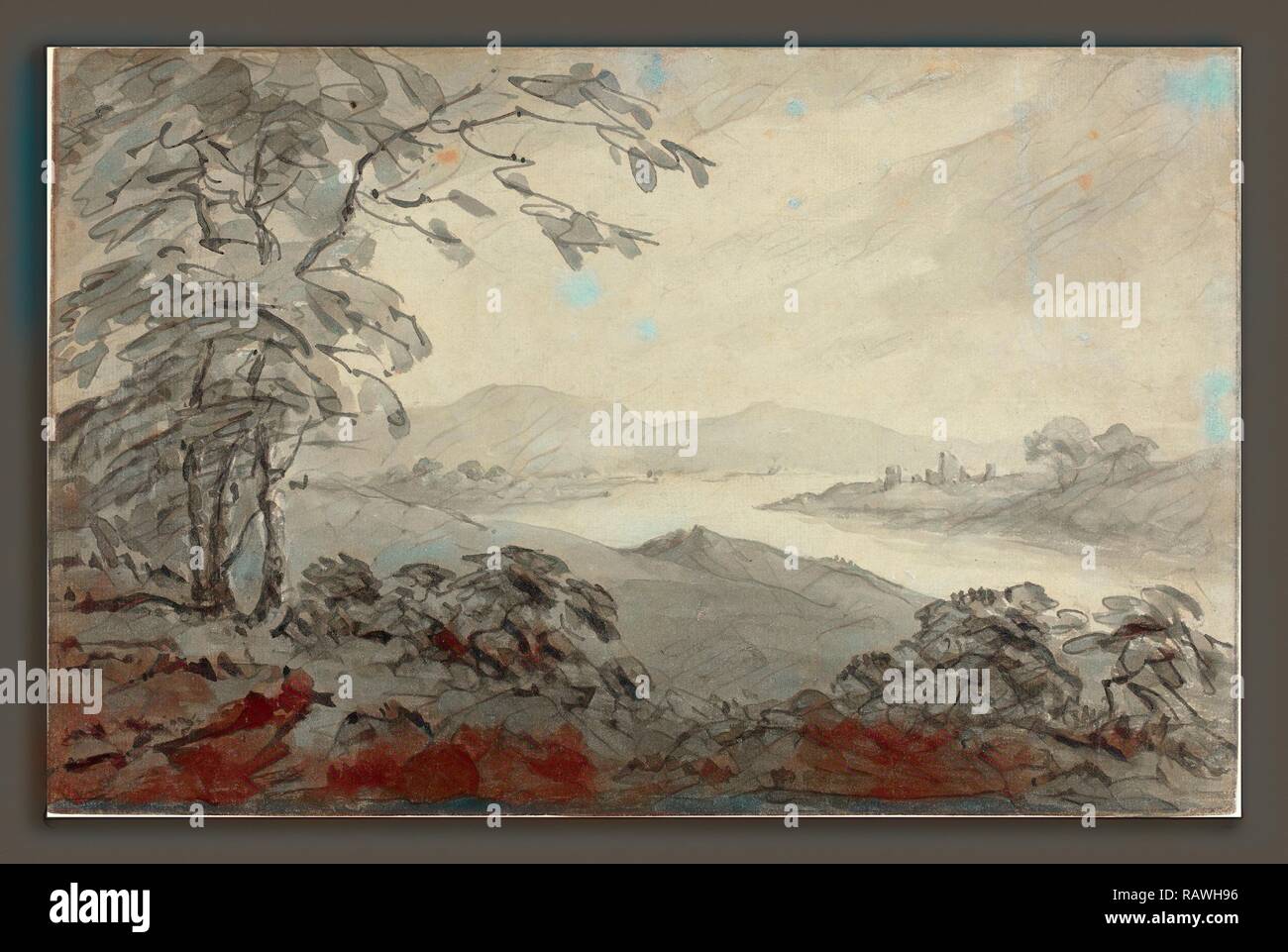 William Gilpin (British, 1724 - 1804), River Landscape with Ruins ...