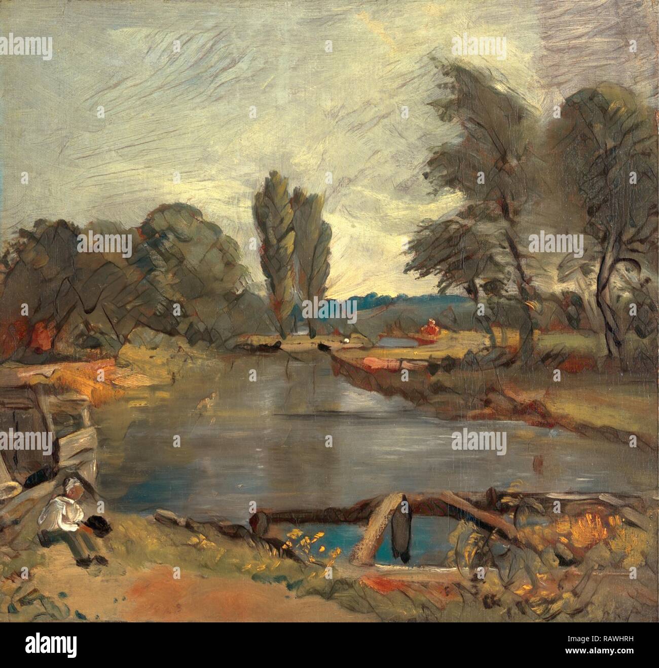 Flatford Lock, John Constable, 1776-1837, British. Reimagined by Gibon ...