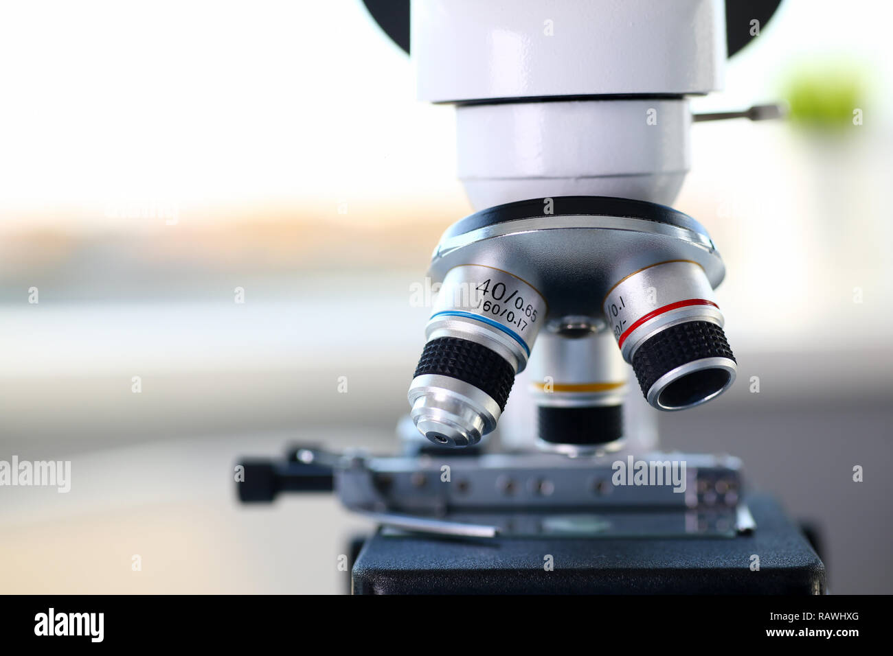 Head microscope on the background laboratory Stock Photo - Alamy