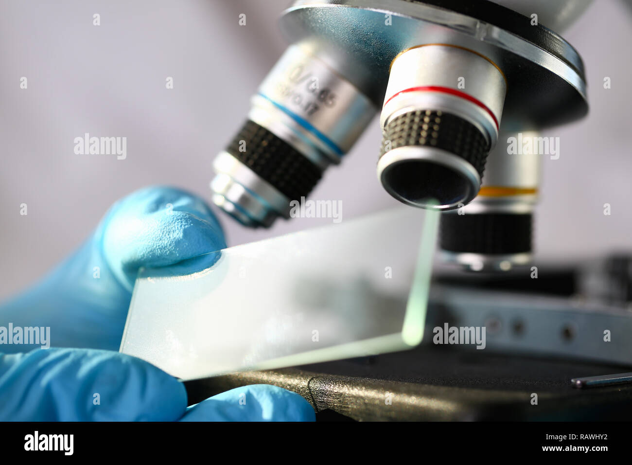 Head microscope on the background laboratory Stock Photo - Alamy