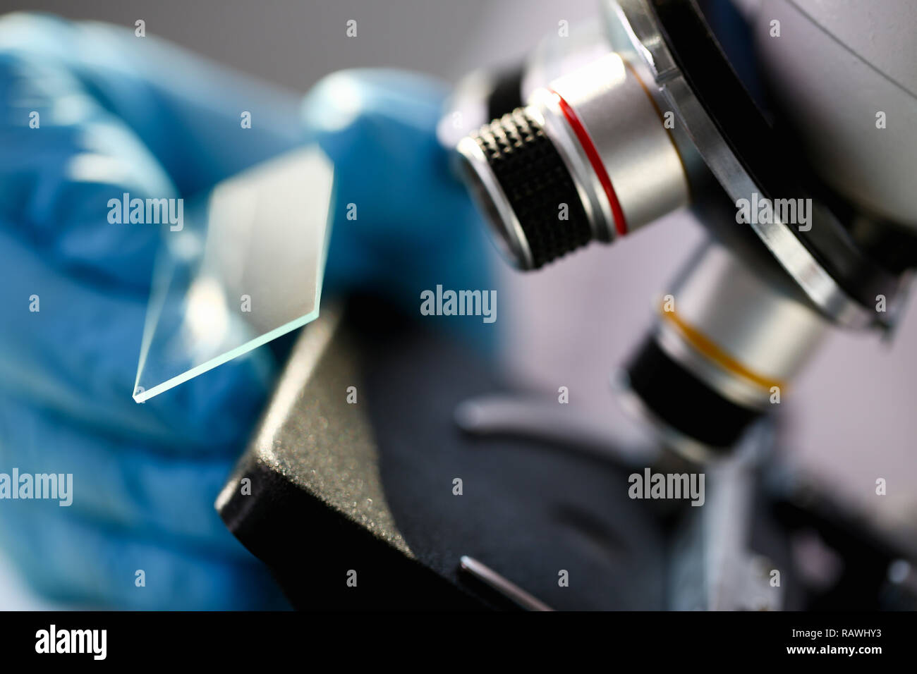 Head microscope on the background laboratory Stock Photo - Alamy