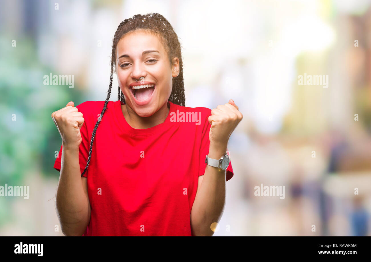 Young braided hair african american girl over isolated background ...
