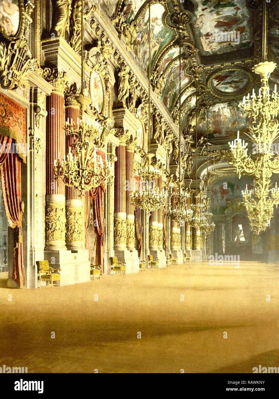 The foyer, Palais Garnier, Paris. Between 1890 & 1910 Stock Photo - Alamy