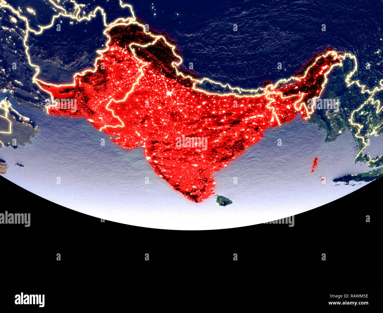 India region satellite view hi-res stock photography and images - Alamy