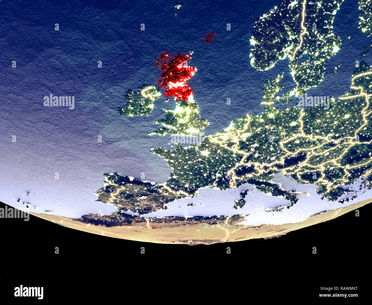 Scotland satellite map hi-res stock photography and images - Alamy