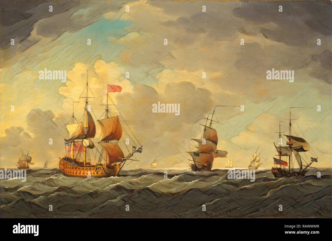 An English Flagship Under Easy Sail in a Moderate Breeze, Charles ...