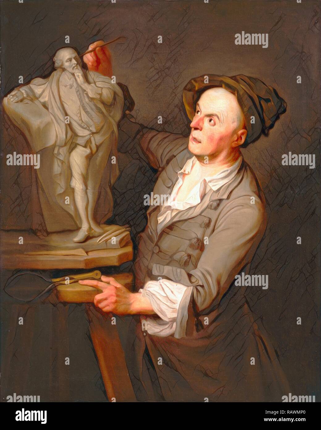 Louis-Francois Roubiliac Modelling His Monument to Shakespeare, Adrien ...