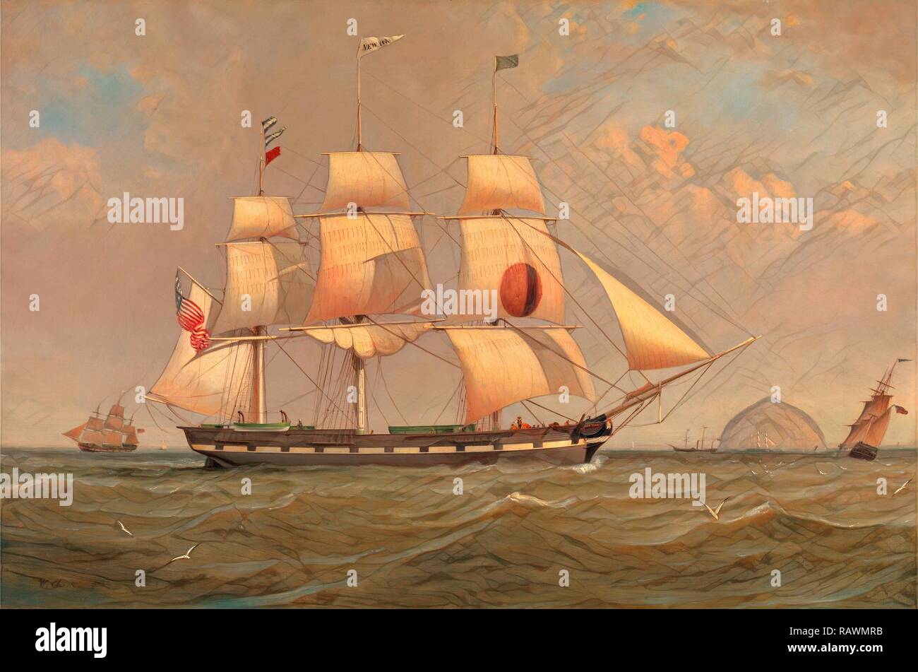 The Black Ball Line Packet Ship 'New York' off Ailsa Craig Signed and ...