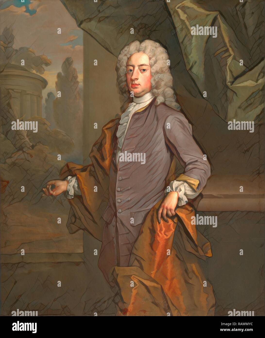 An Unknown Man, Michael Dahl, 1656-1743, Swedish. Reimagined by Gibon ...