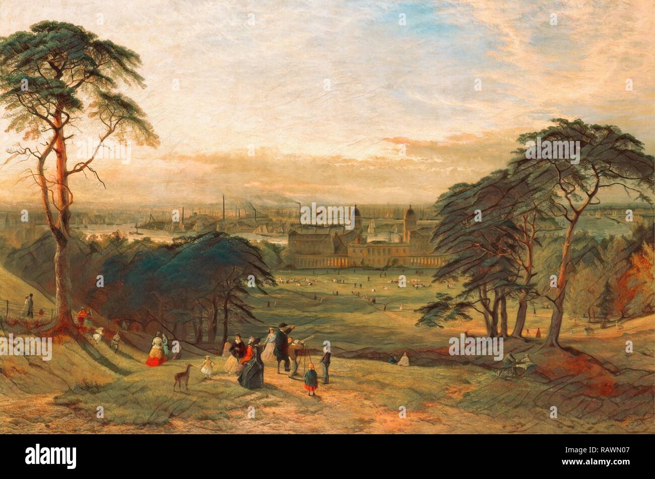 London from Greenwich Hill Signed and dated in brown paint, lower right ...