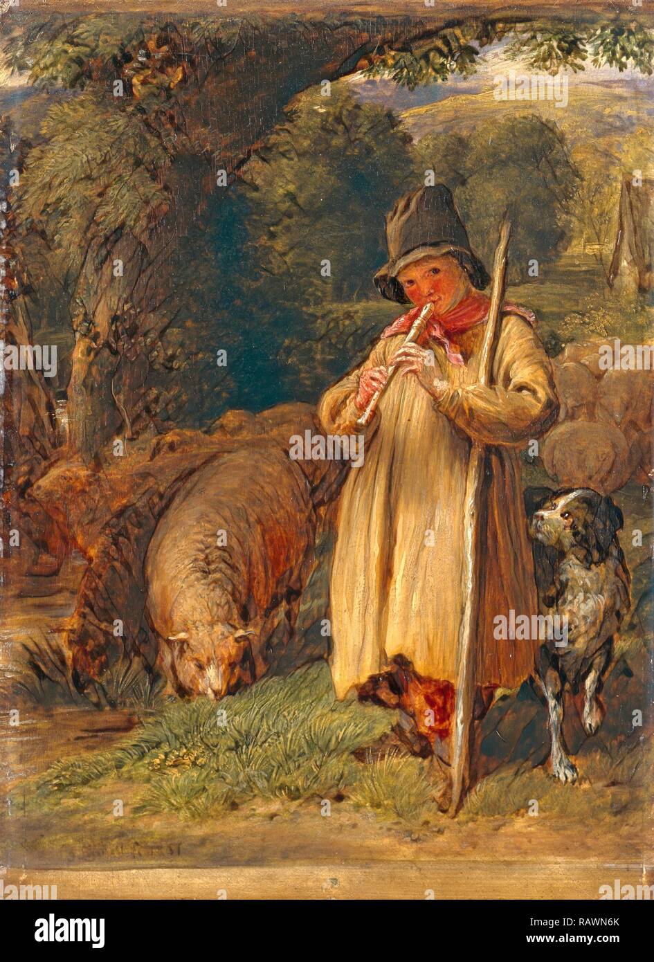 Shepherd Boy Playing a Flute Shepherd Boy A Sheperd Boy with a Dog ...