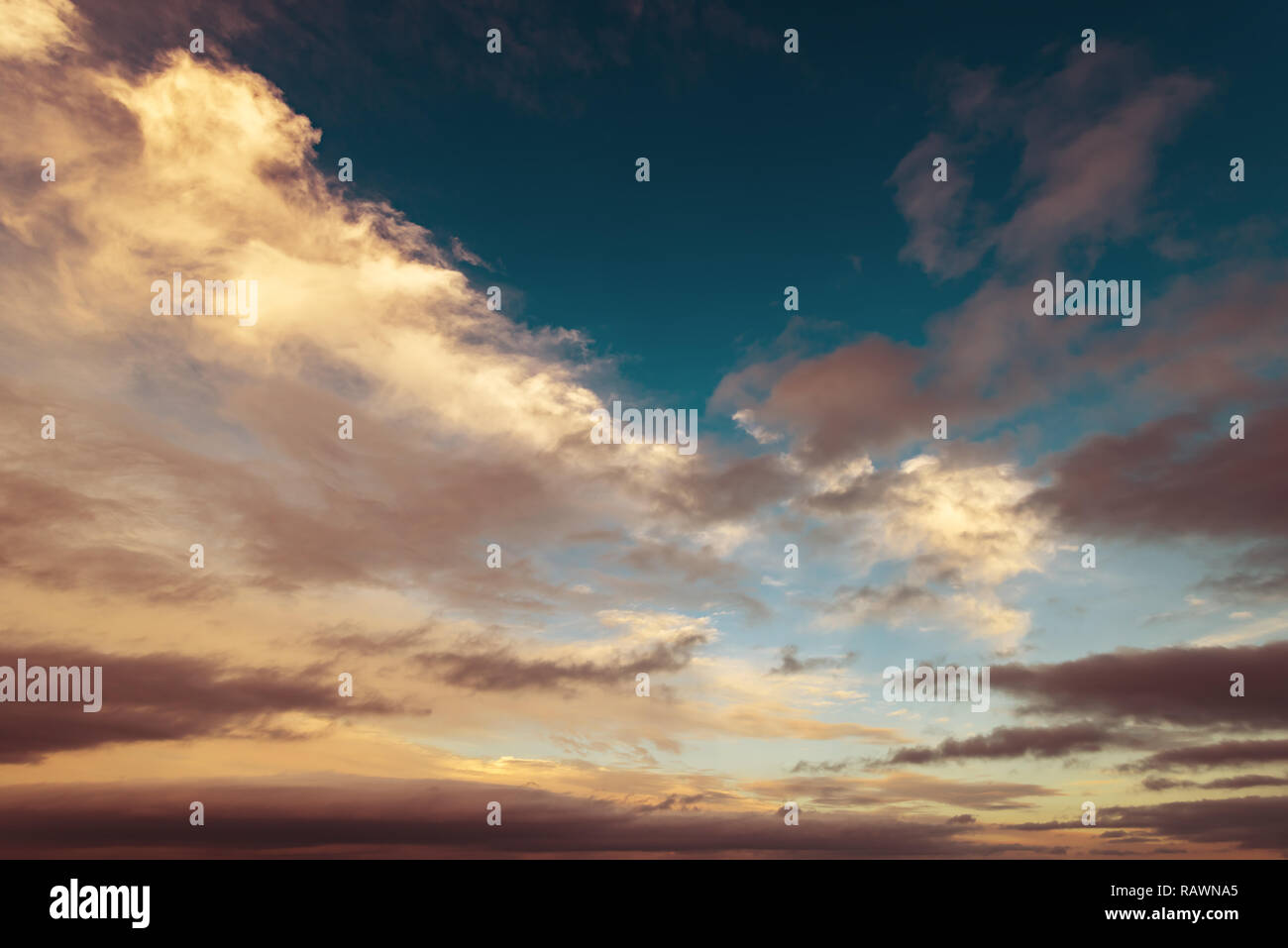 Fiery sunset sky background Stock Photo - Alamy