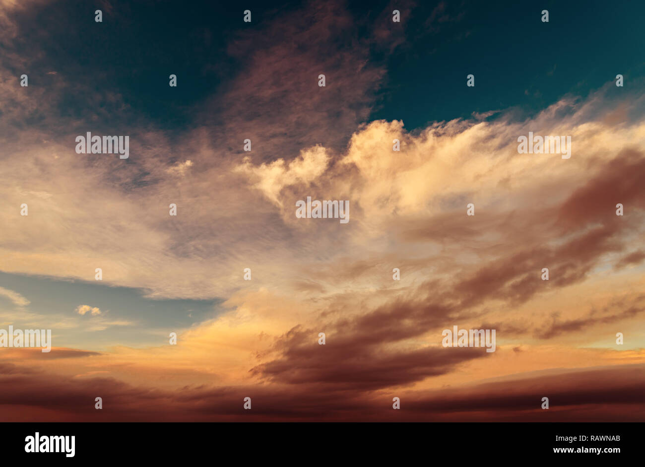Fiery sunset sky background Stock Photo - Alamy