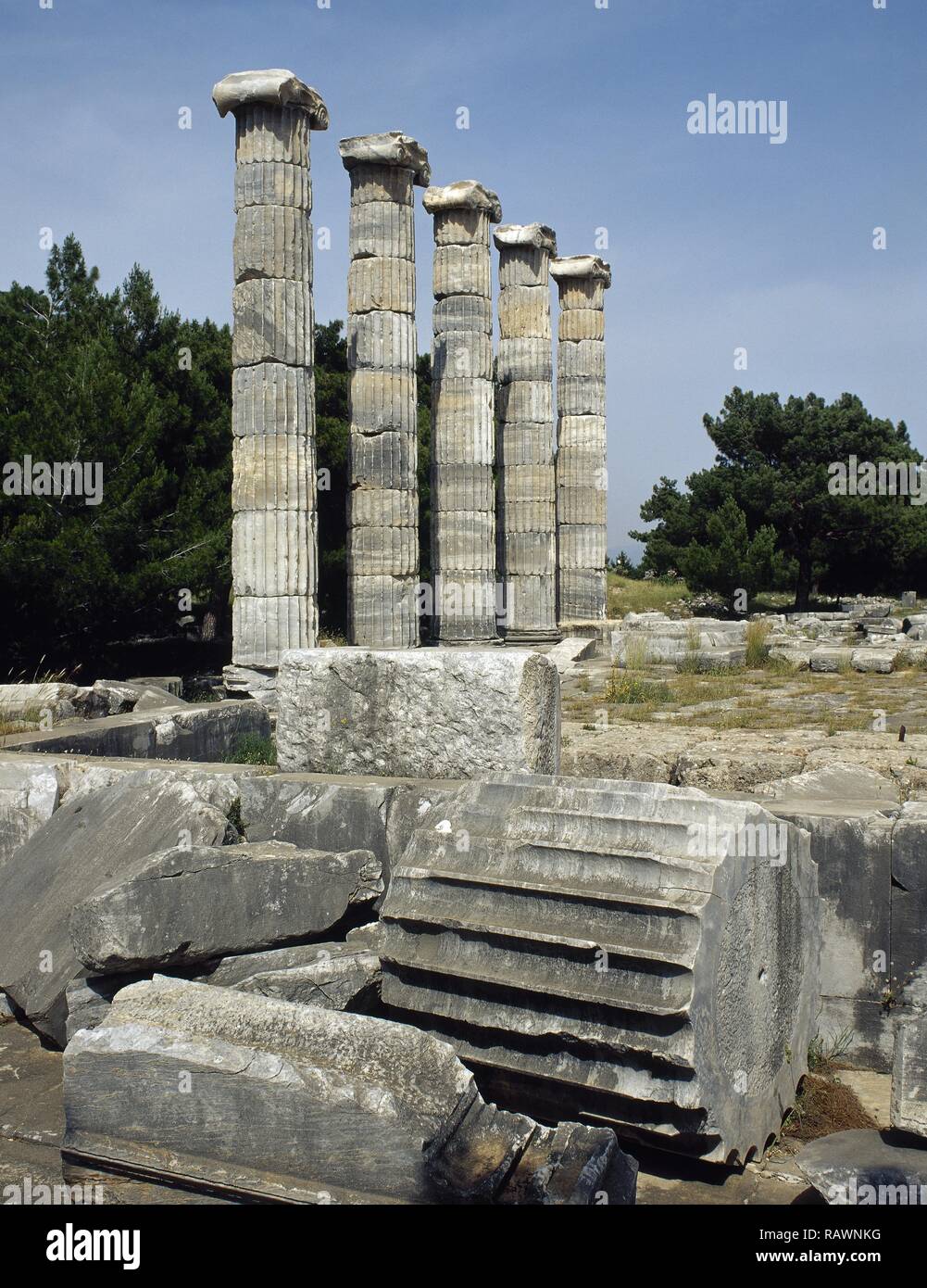Turkey. Priene. Ancient Greek city of Ionia. The Temple of Athena ...