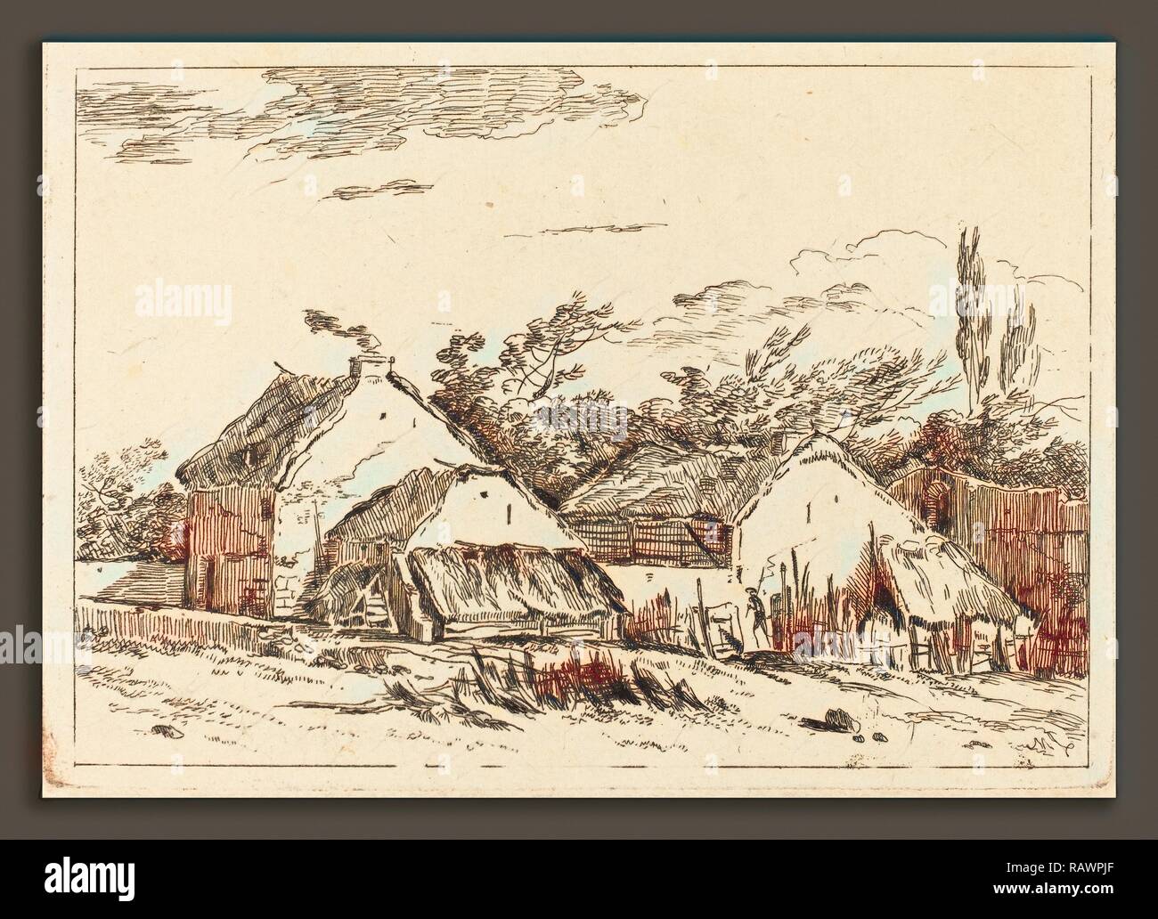 Louis Gabriel Moreau (French, 1739 - 1806), Two Barns, etching ...