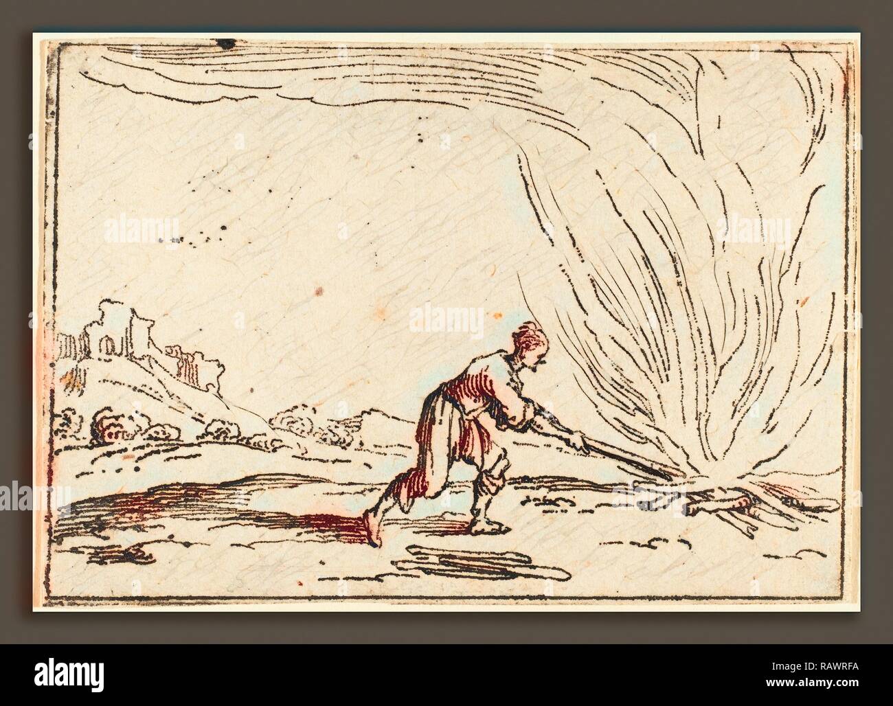 Jacques Callot (French, 1592 - 1635), Man Attending a Fire, etching ...