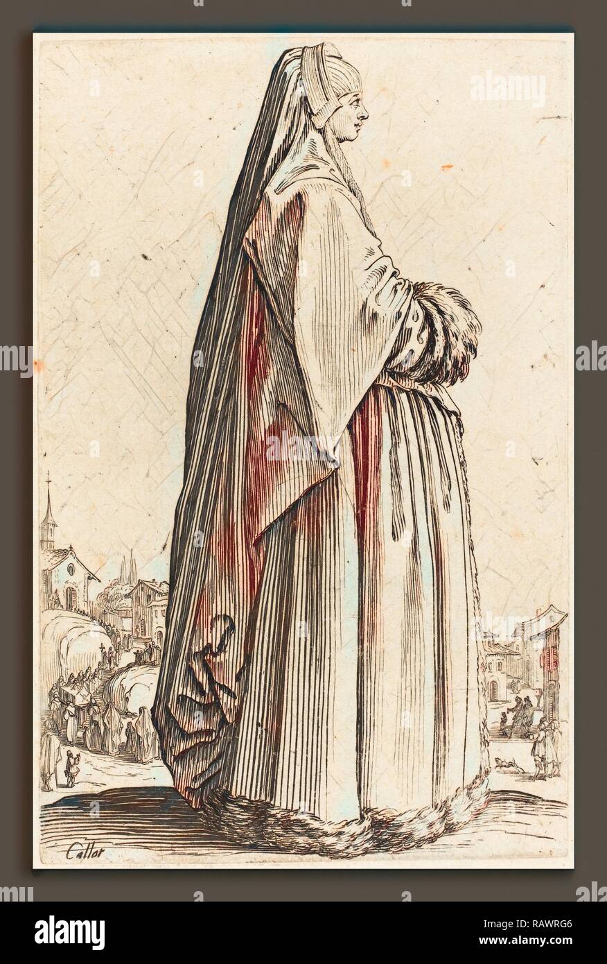 Jacques Callot (French, 1592 - 1635), Noble Woman Wearing a Veil and a ...