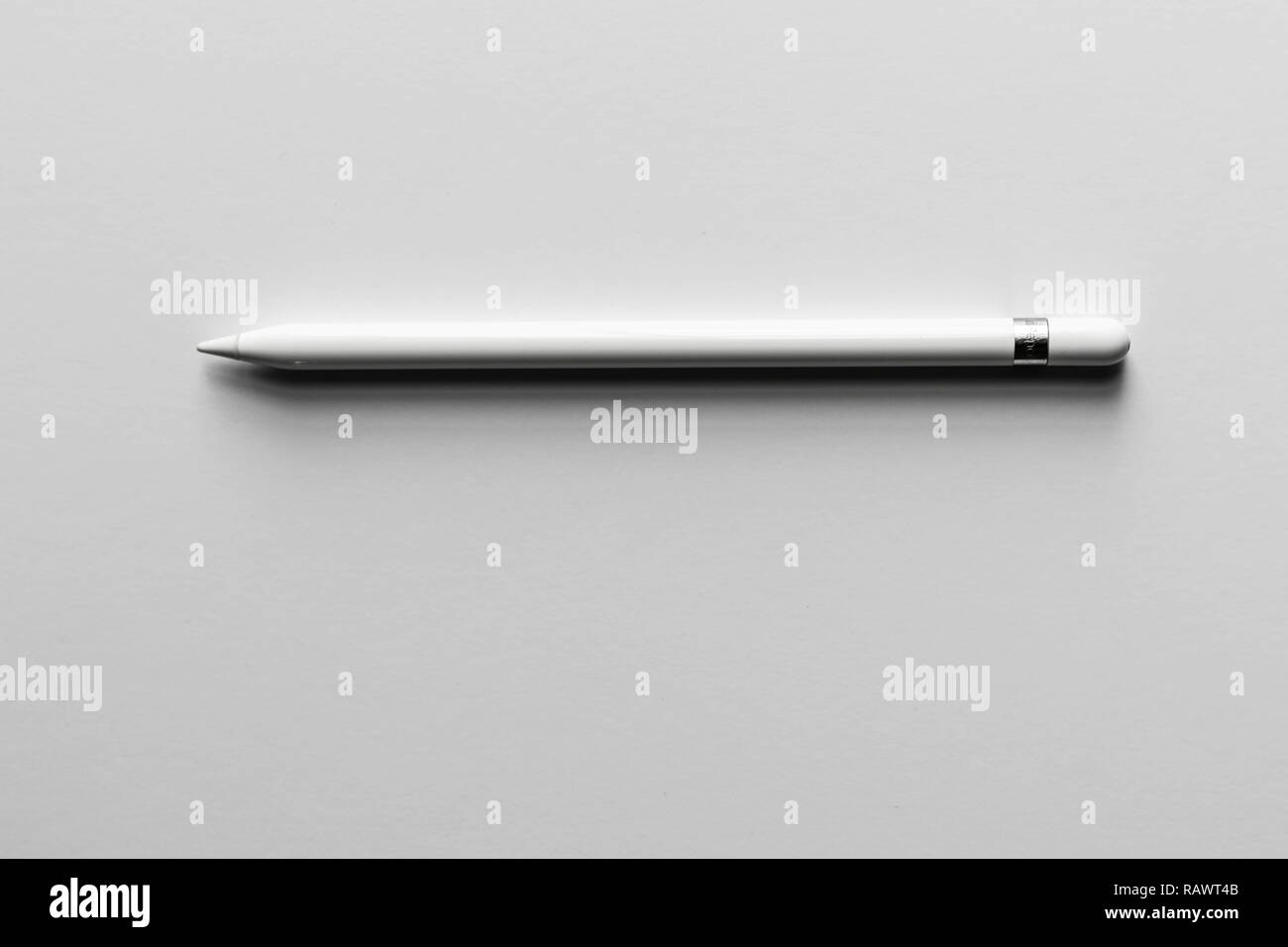 White/Silver Digital Pencil/Stylus Smart Tool Isolated White Background ...