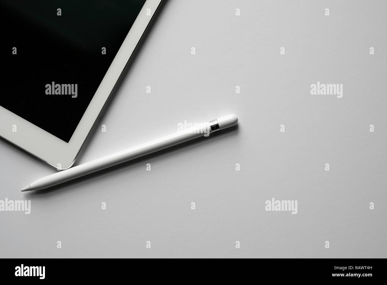 Tablet / Pad with White / Silver Digital Pencil / Pen / Stylus Design ...