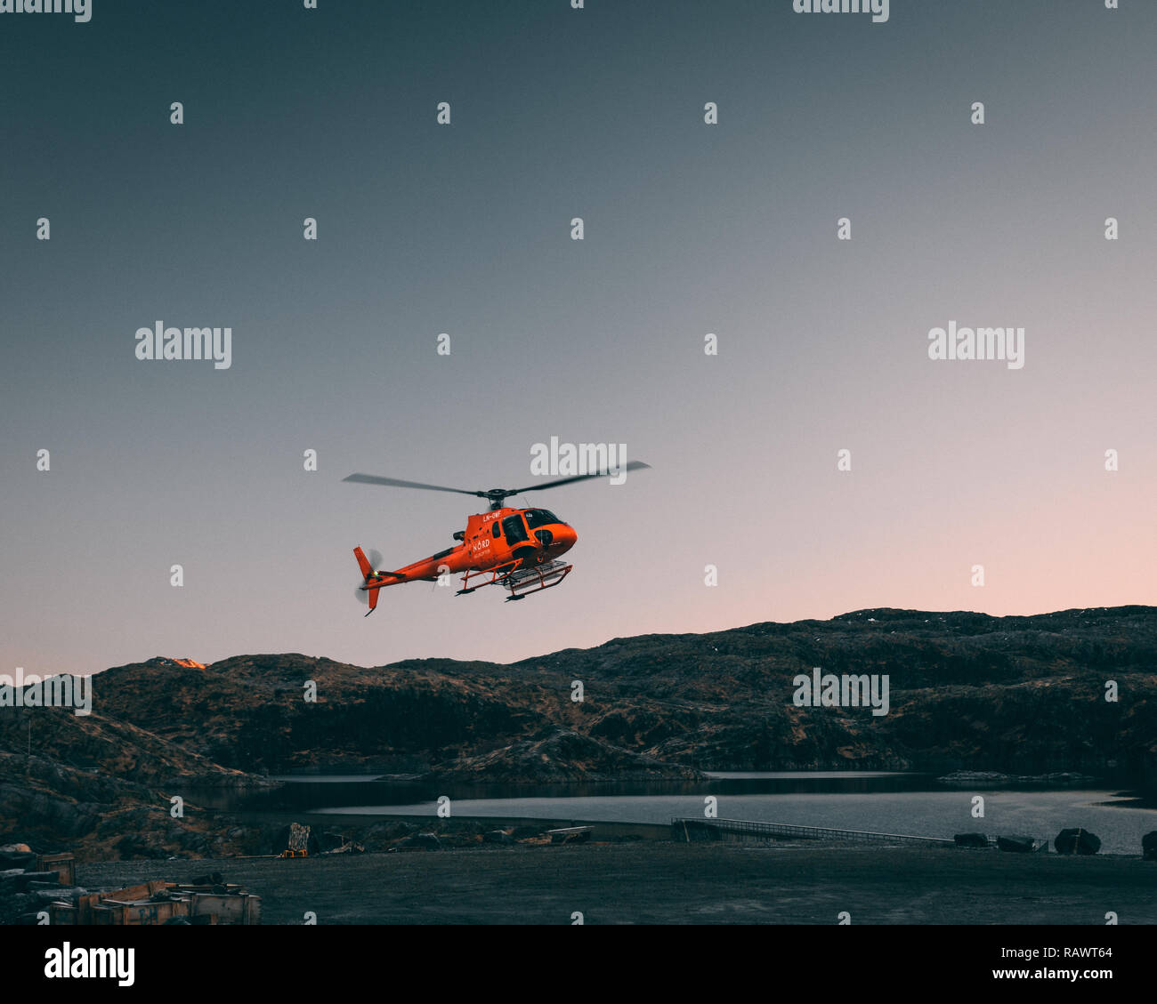 Helicopter pilot flying sunset hi-res stock photography and images - Alamy