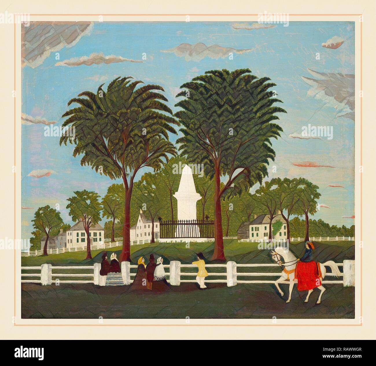 American 19th Century, Lexington Battle Monument, 1853 or after, oil on ...