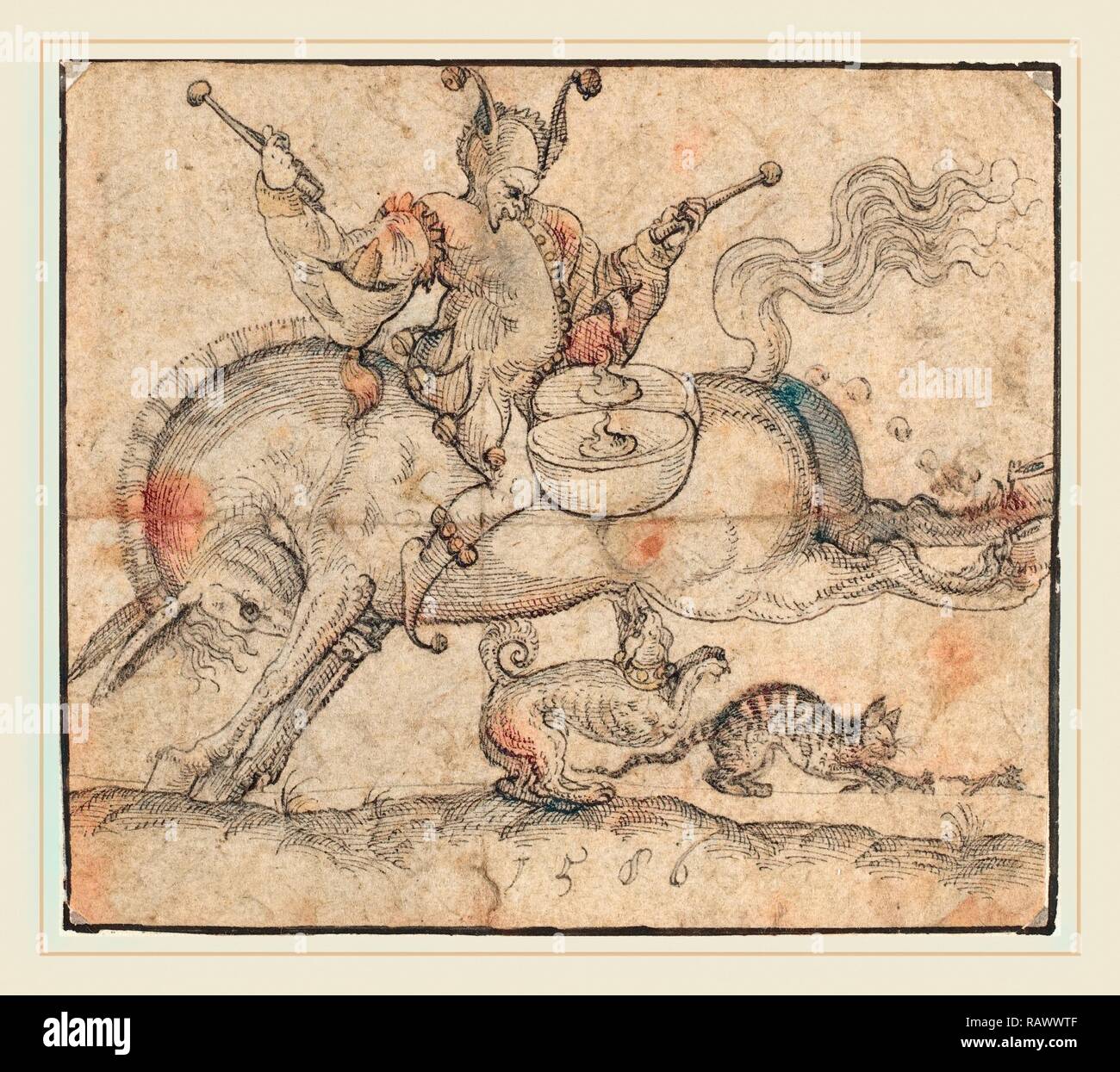 Jost Amman, Swiss (1539-1591), The Jester, 1586, pen and black ink ...