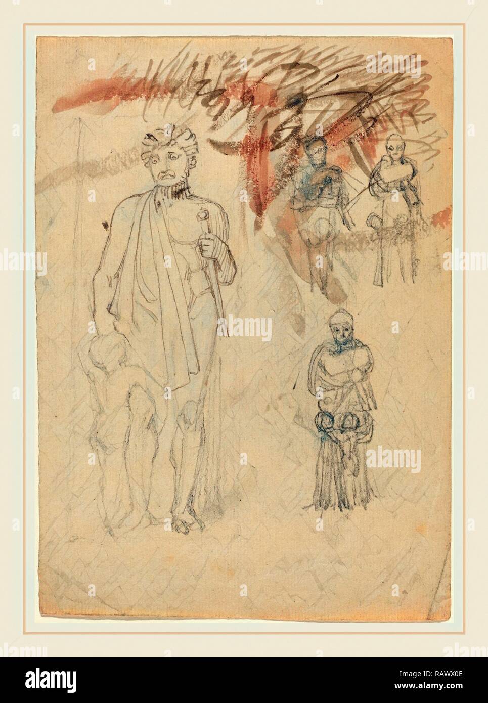 John Flaxman, British (1755-1826), Sheet of Studies, including Warrior ...