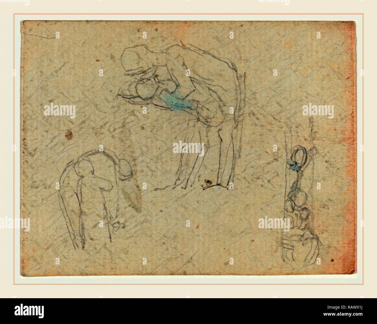 John Flaxman, British (1755-1826), Three Groups of Figures, graphite ...
