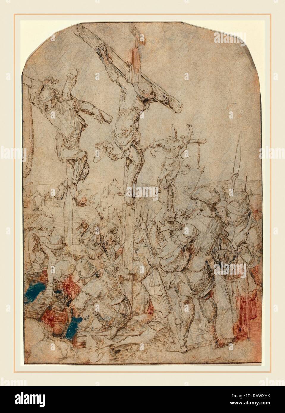 Netherlandish 16th Century, The Crucifixion, c. 1520, pen and brown ink over black chalk on laid ...