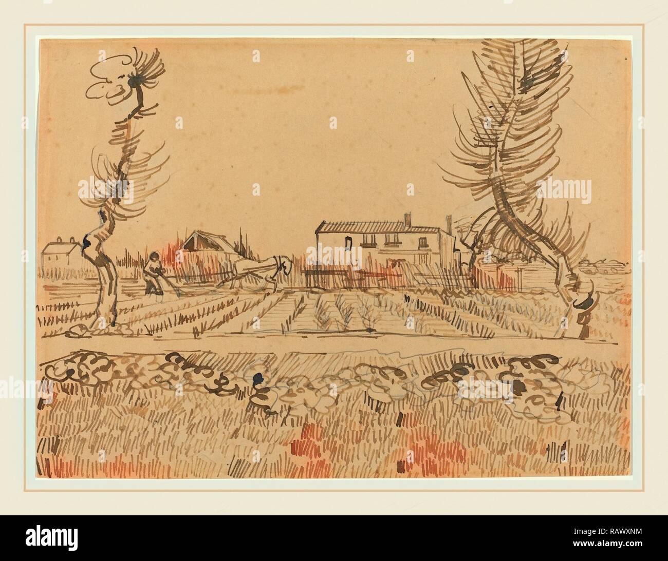 Vincent van Gogh, Dutch (1853-1890), Ploughman in the Fields near Arles ...