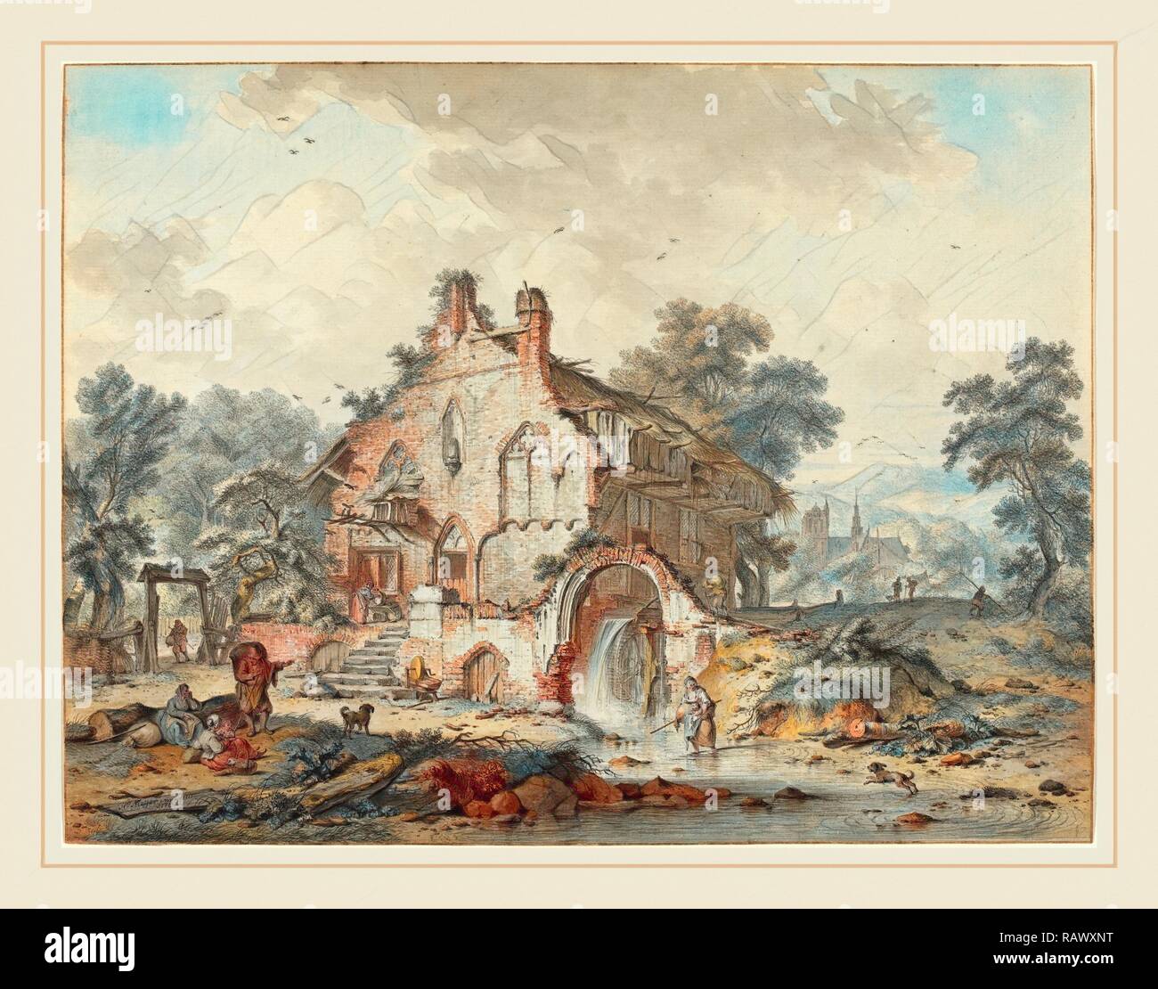 Hendrik de Meyer II (Netherlandish, 1744-1793), Rustic Watermill in a ...