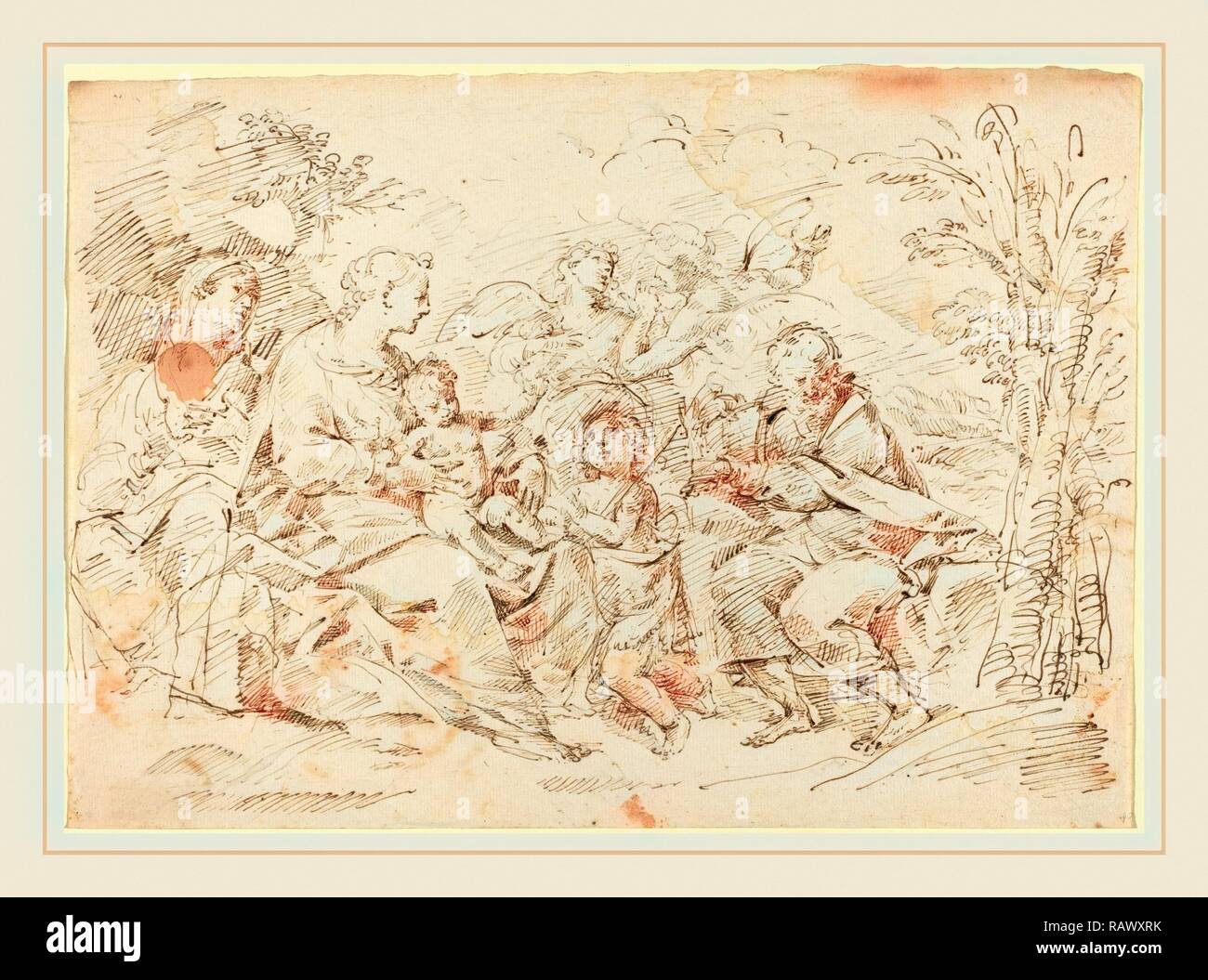 Attributed to Donato Creti, Italian (1671-1749), Holy Family with St ...