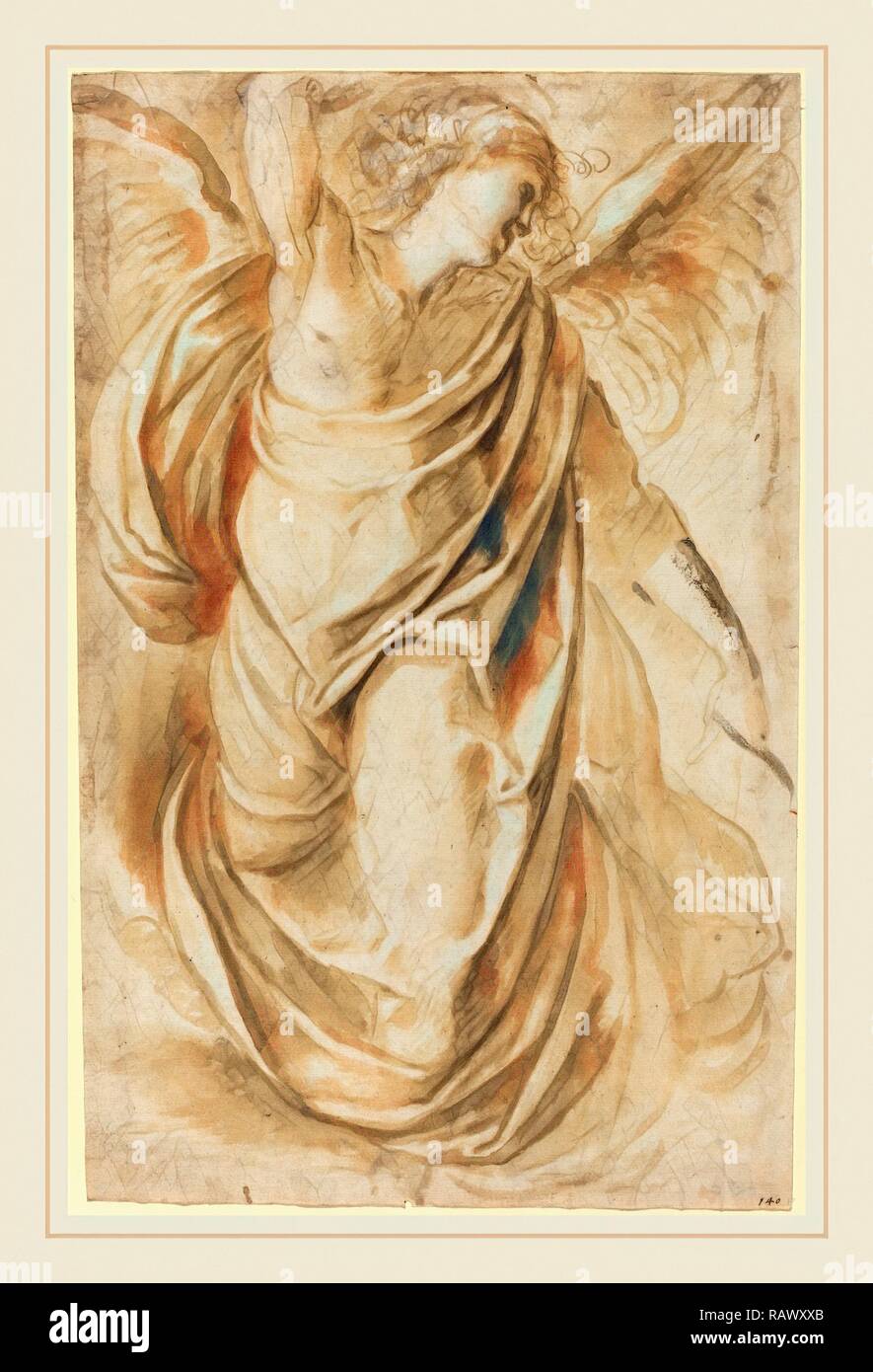 Italian 17th Century, An Angel, c. 1600, brush and brown ink ...