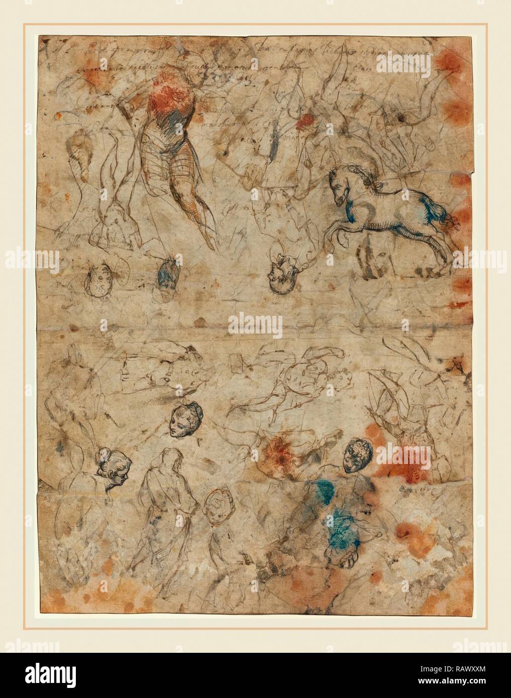 Italian 16th Century, Sheet of Studies, late 16th century, pen and ...