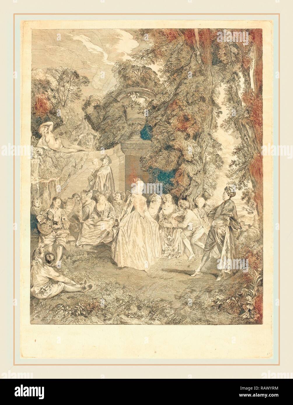 Laurent Cars after Antoine Watteau, French (1699-1771), Fetes ...
