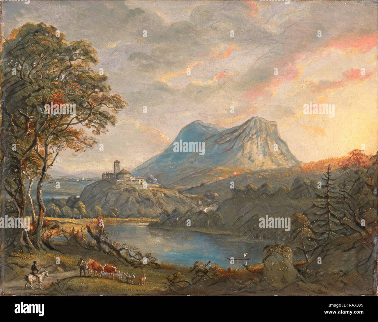 Landscape with a Lake Signed and dated, lower right: 'PS RA | 1808 ...