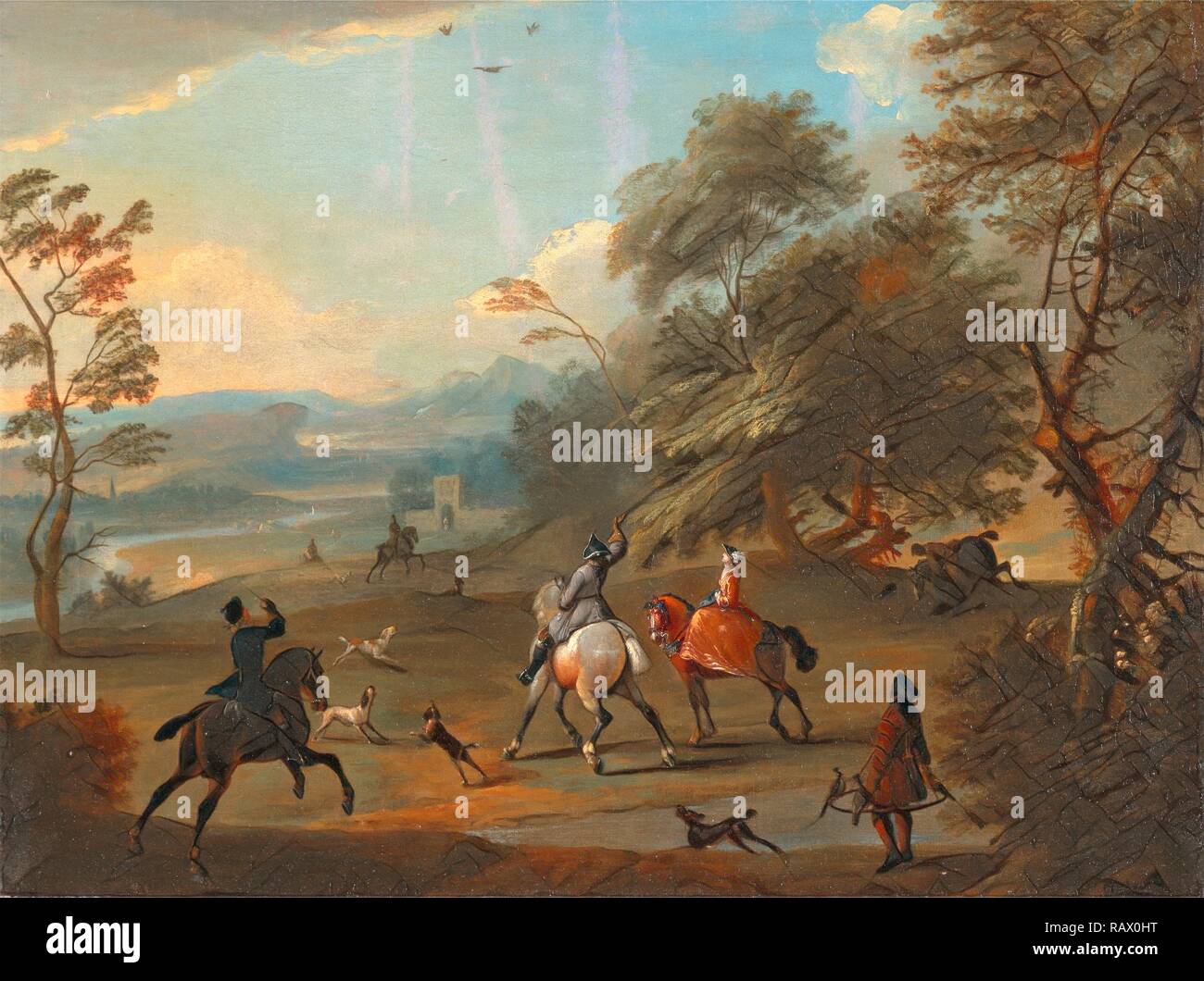 A Hawking Party, Jan Wyck, ca. 1645-1700, Dutch. Reimagined by Gibon ...
