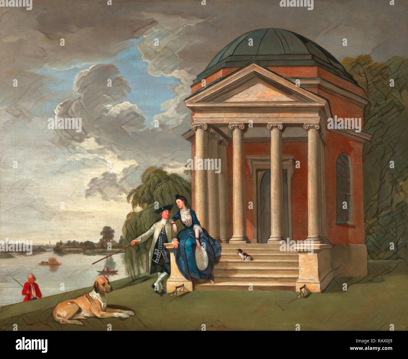 David Garrick and his wife by his Temple to Shakespeare, Hampton Mr and ...