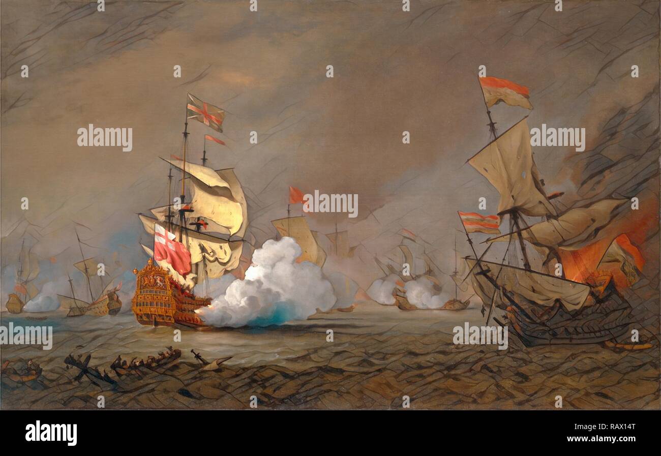 Sea Battle of the Anglo-Dutch Wars The Battle of Lowestoft, William van ...