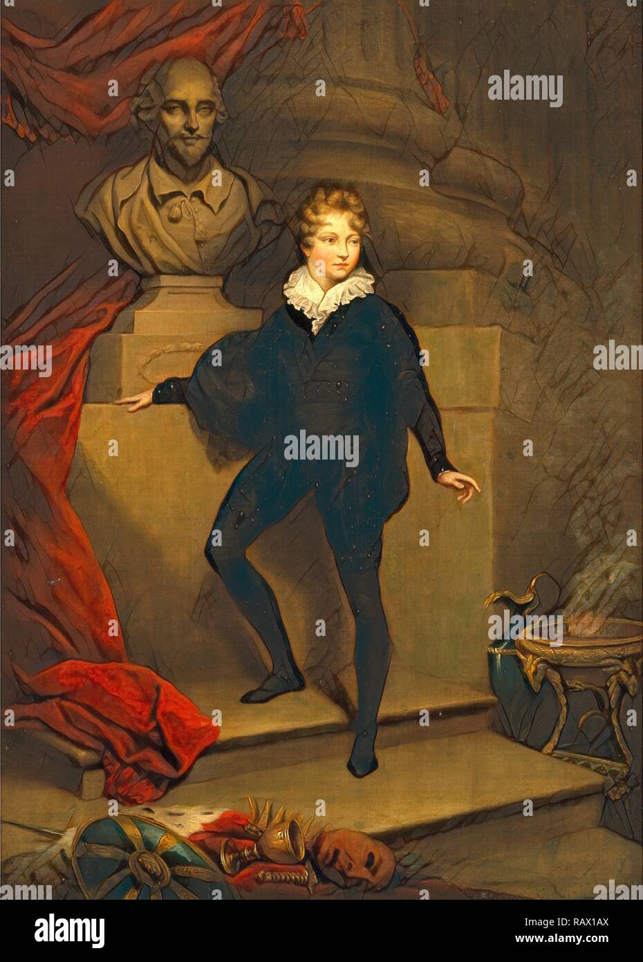 Master Betty as Hamlet, before a bust of Shakespeare, James Northcote ...