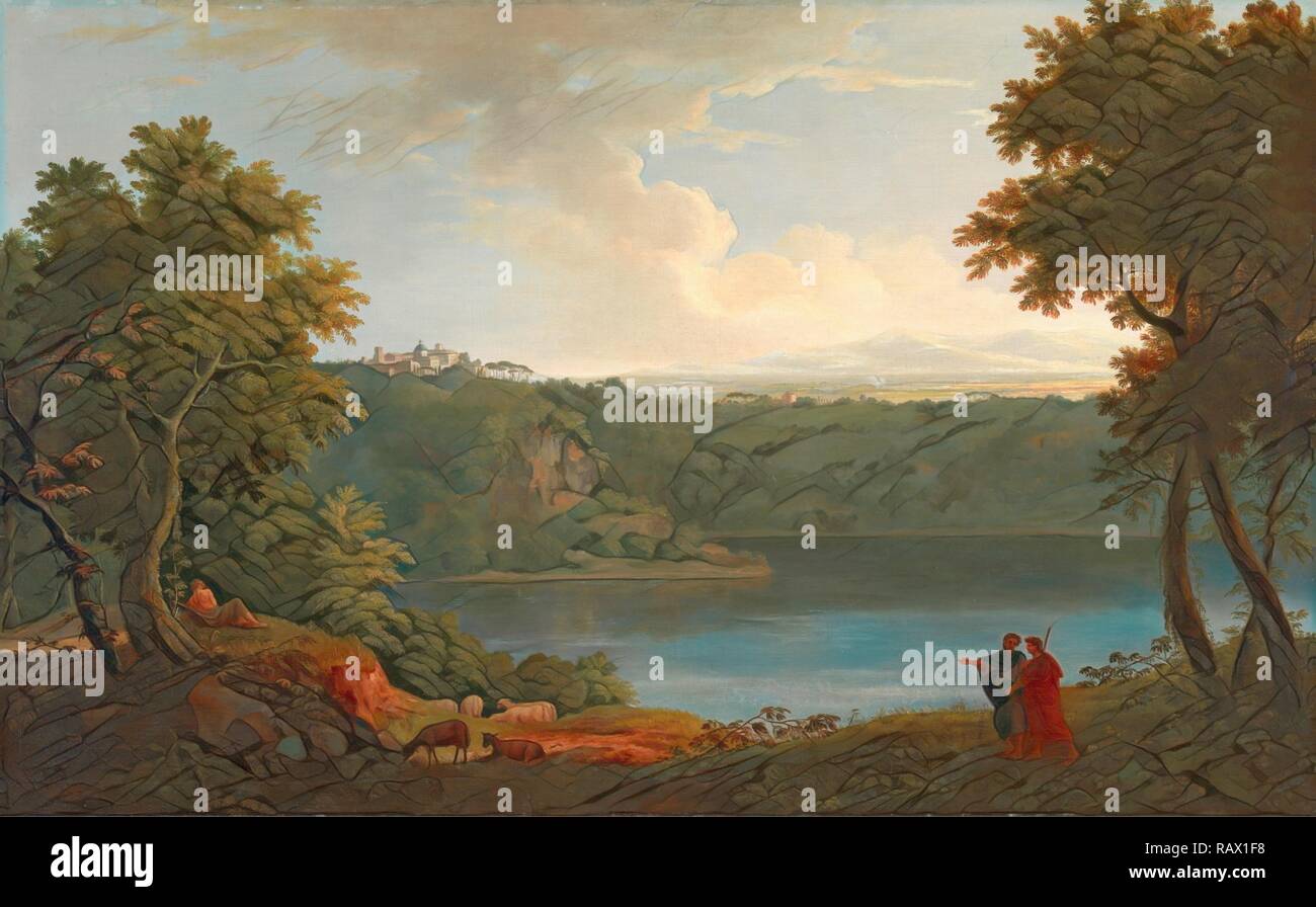 Lake Albano, George Lambert, 1700-1765, British. Reimagined by Gibon ...