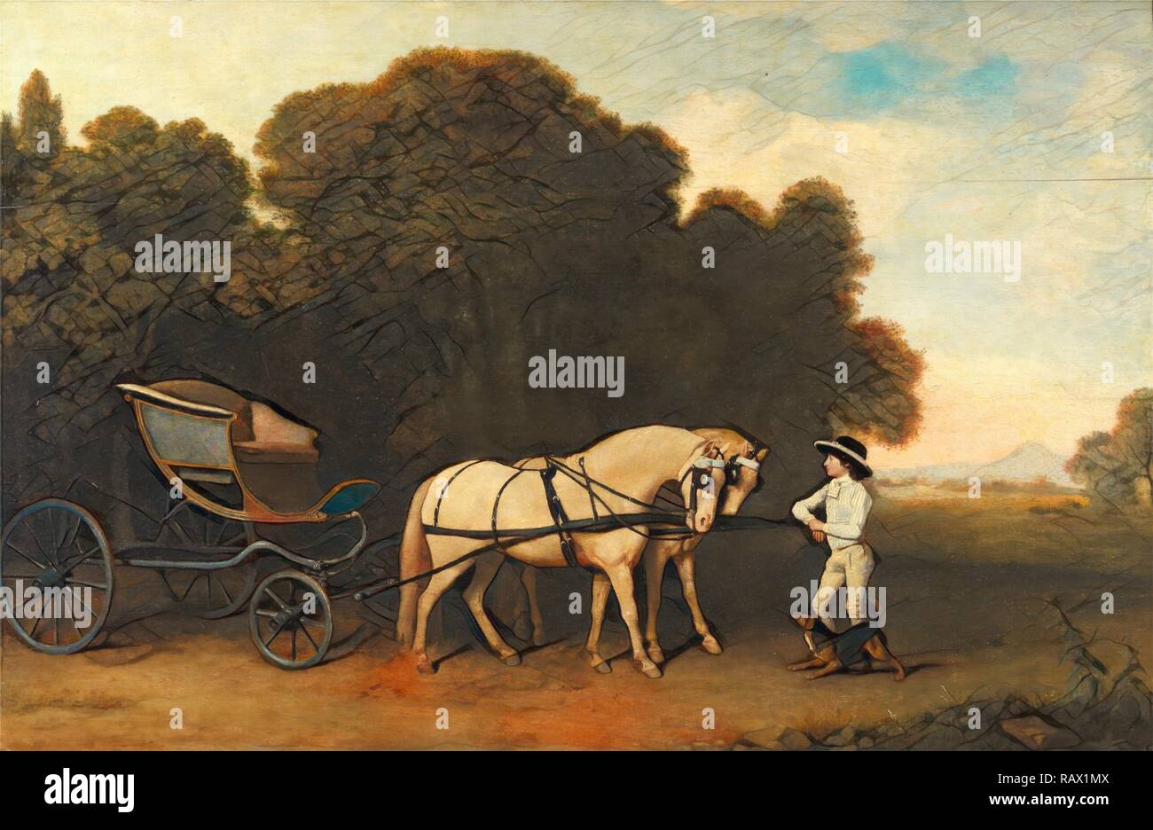 Phaeton with a Pair of Cream Ponies and a Stable-Lad Phaeton with a ...