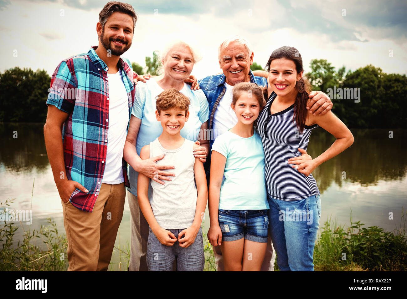Portrait of happy multi-generation family Stock Photo - Alamy