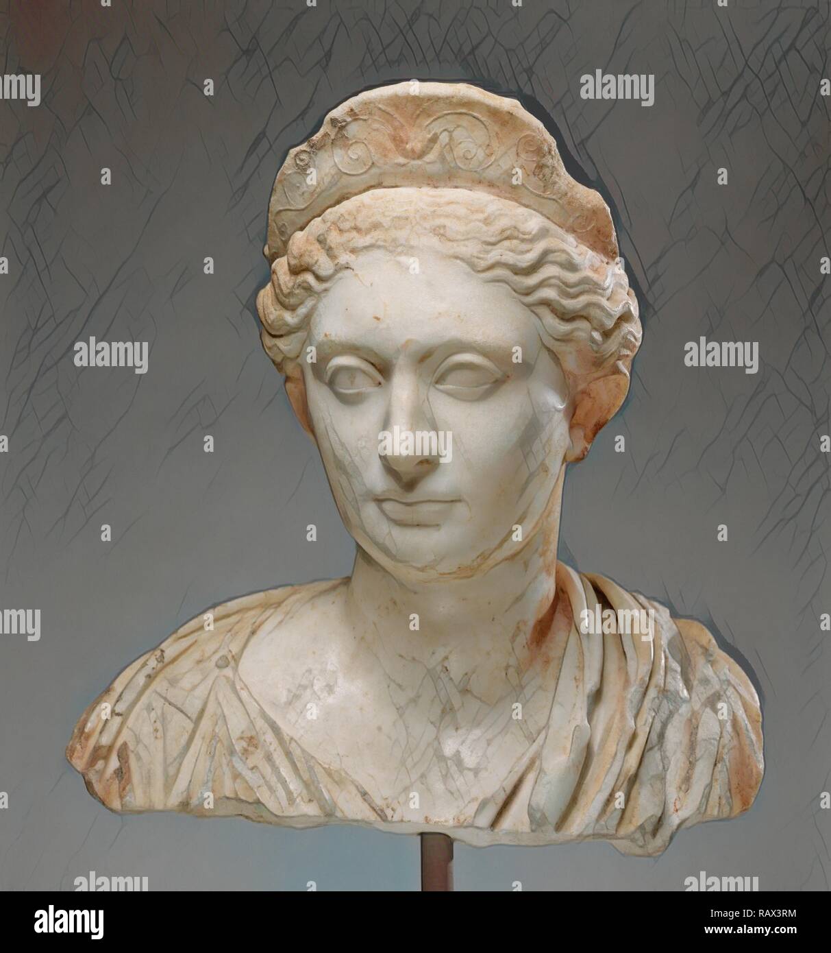 Bust of a Woman, Unknown, Roman Empire, about 130, Marble, Object: H ...